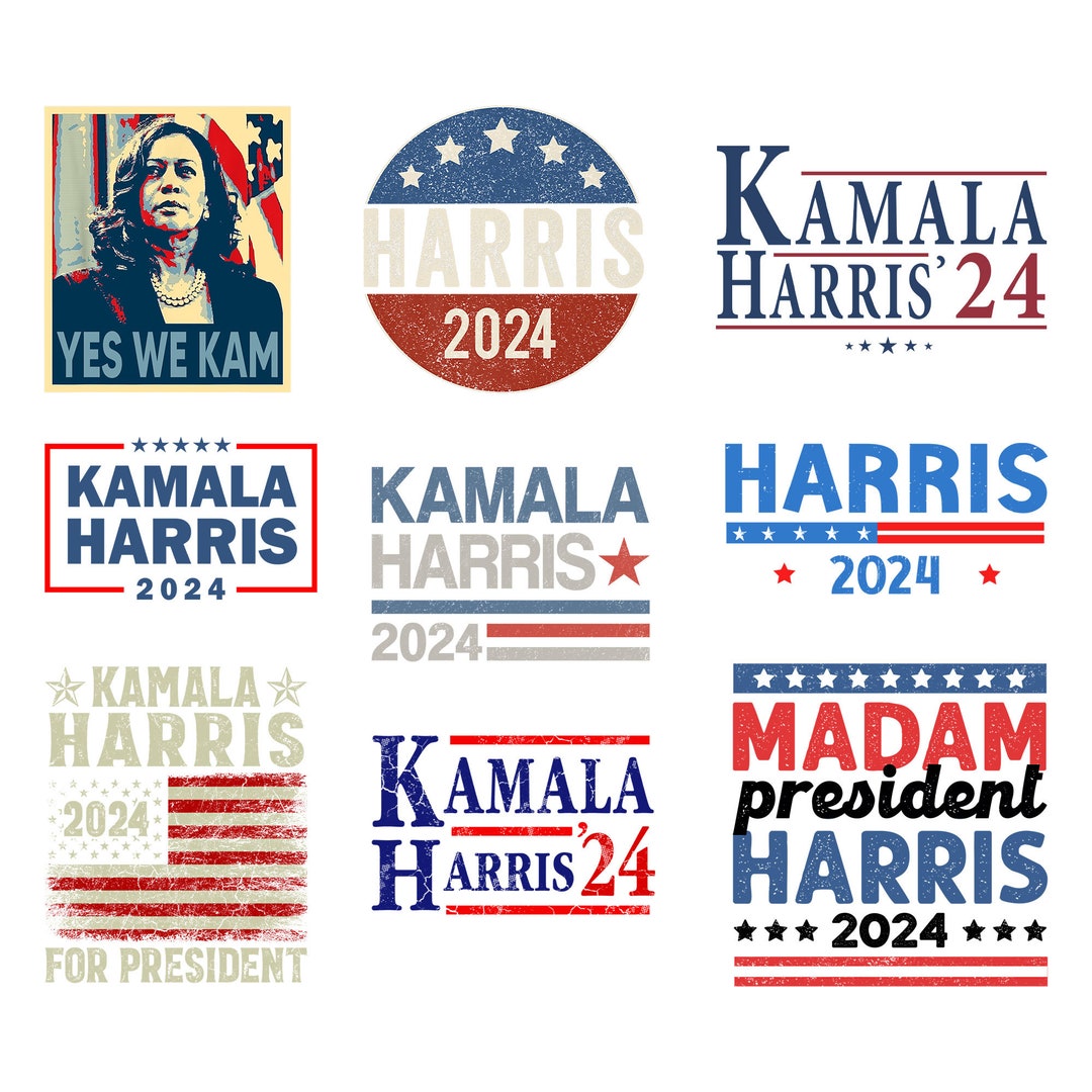 Kamala Harris 2024 PNG Bundle, Kamala Harris for President, Kamala ...