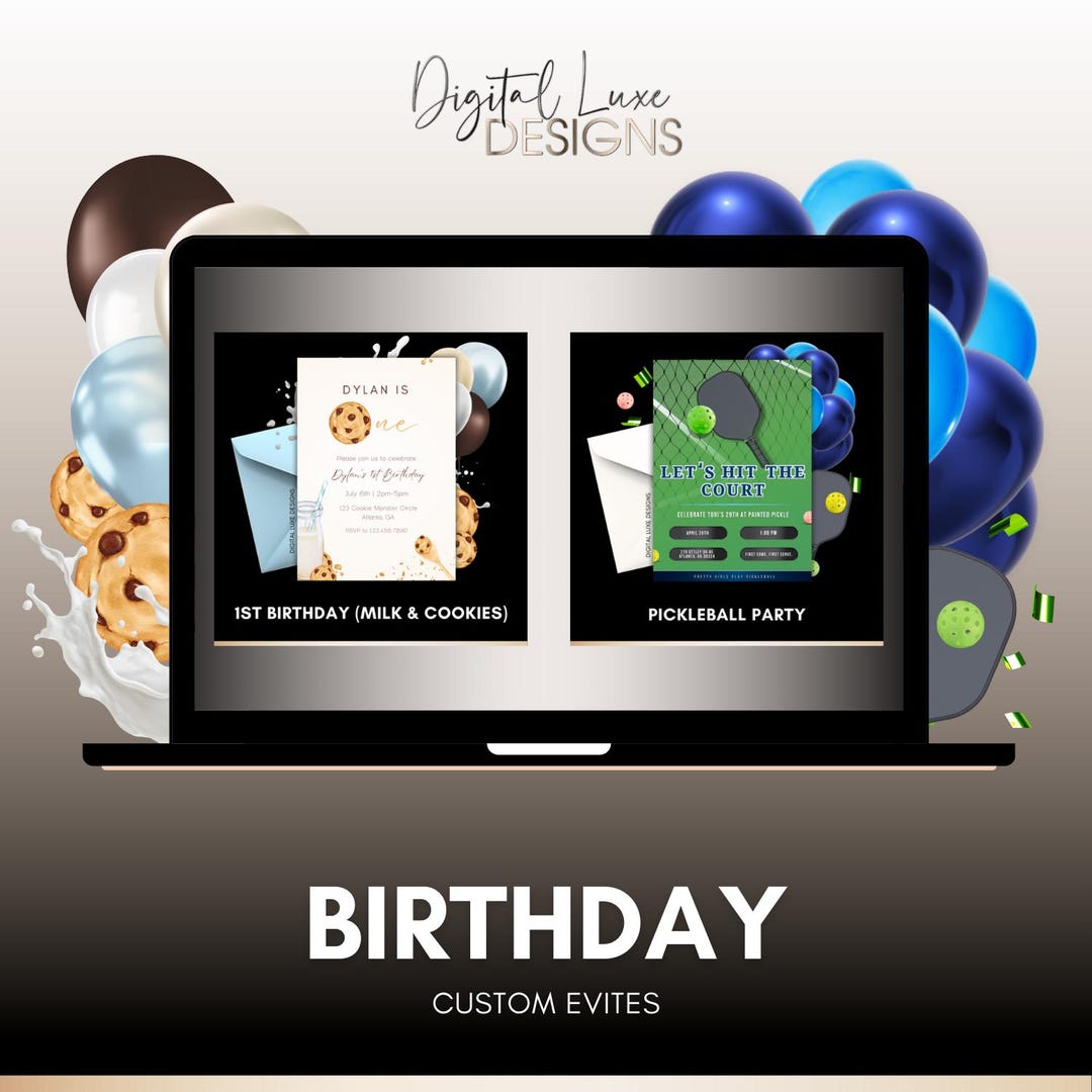 CUSTOM BIRTHDAY Evites | High Resolution | Printable - Etsy