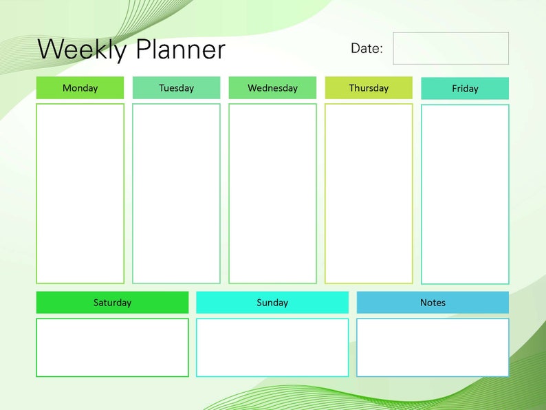 Weekly Schedule Template, Weekly Planner Printable, Homeschool Weekly ...