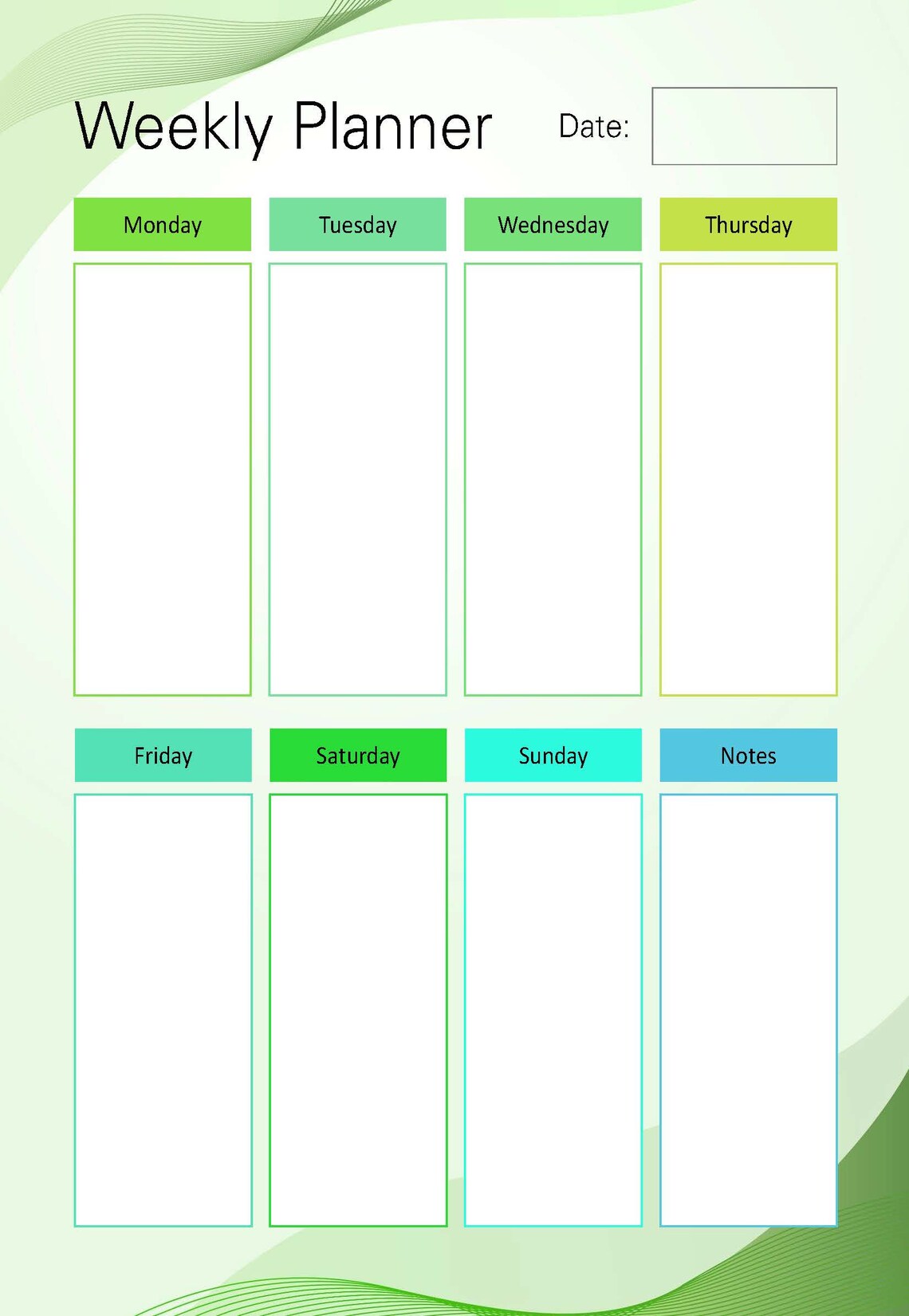 Weekly Schedule Template, Weekly Planner Printable, Homeschool Weekly ...