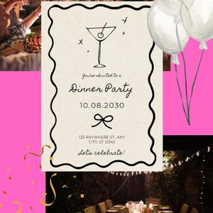 Cute Dinner Party Invitation - Etsy