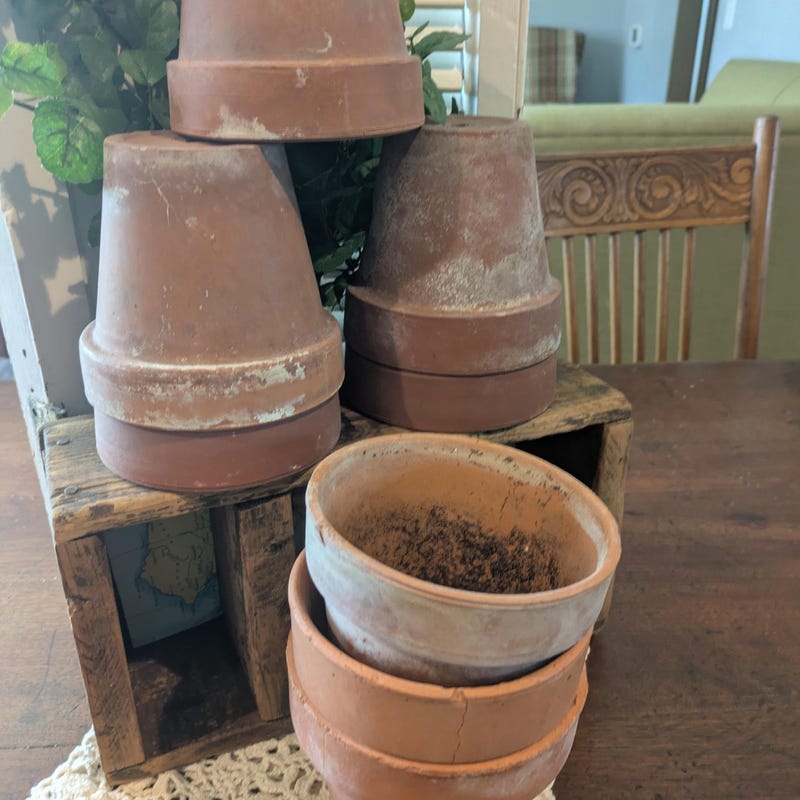 Aged Terracotta Pots - Etsy