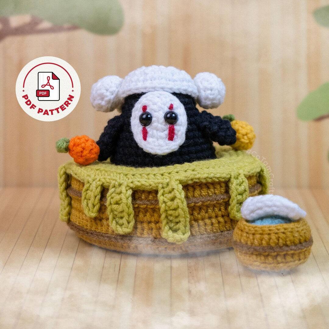 Crochet Pattern No Face Kaonashi in Hot Springs From Ghibli Studio ...