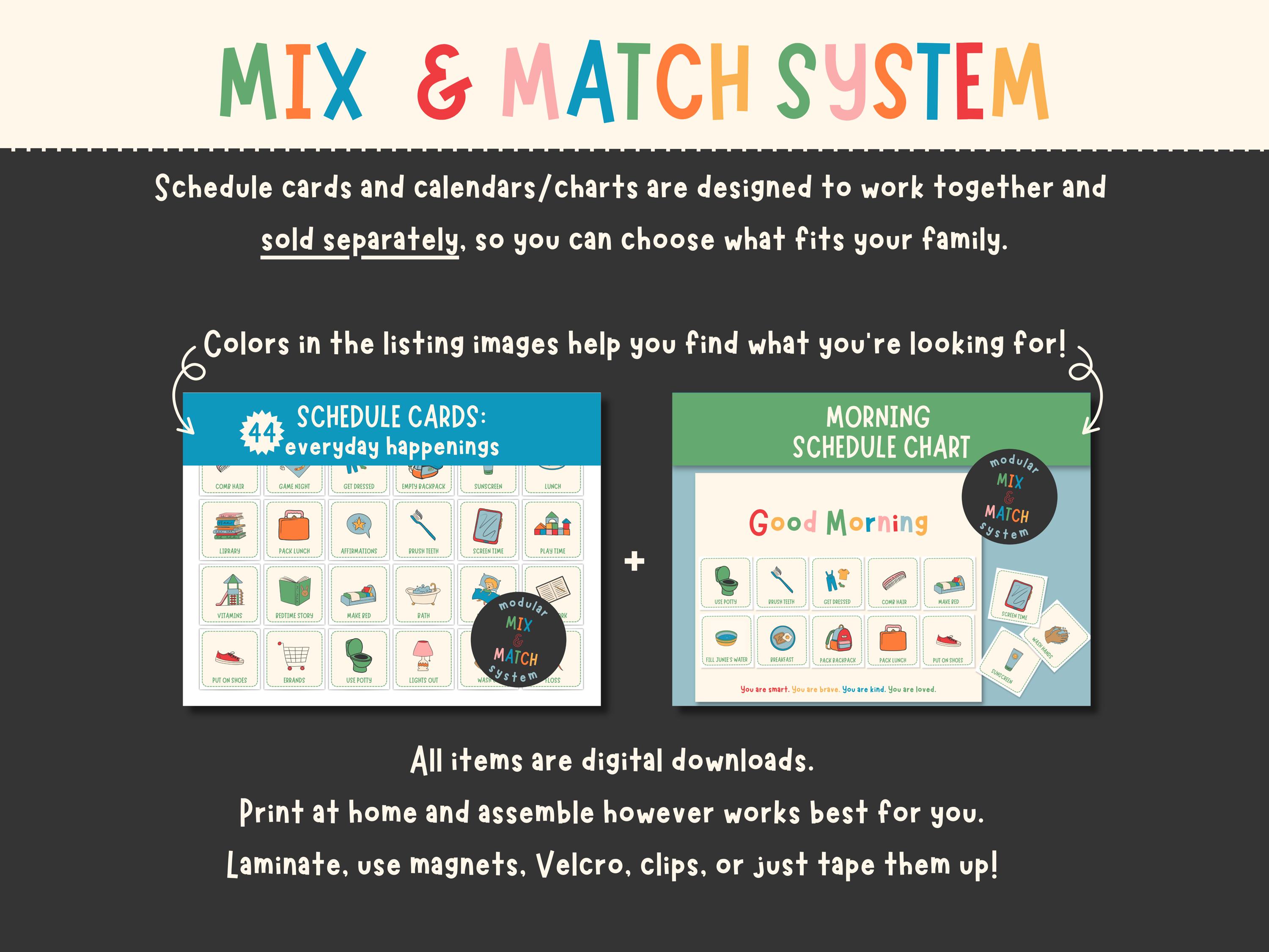 Kids Morning & Night Routine Chart: Visual Schedule Cards (printable ...