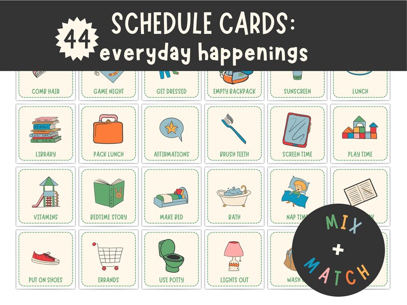 Visual Schedule Cards: Daily Routine, Toddler Communication Tool ...