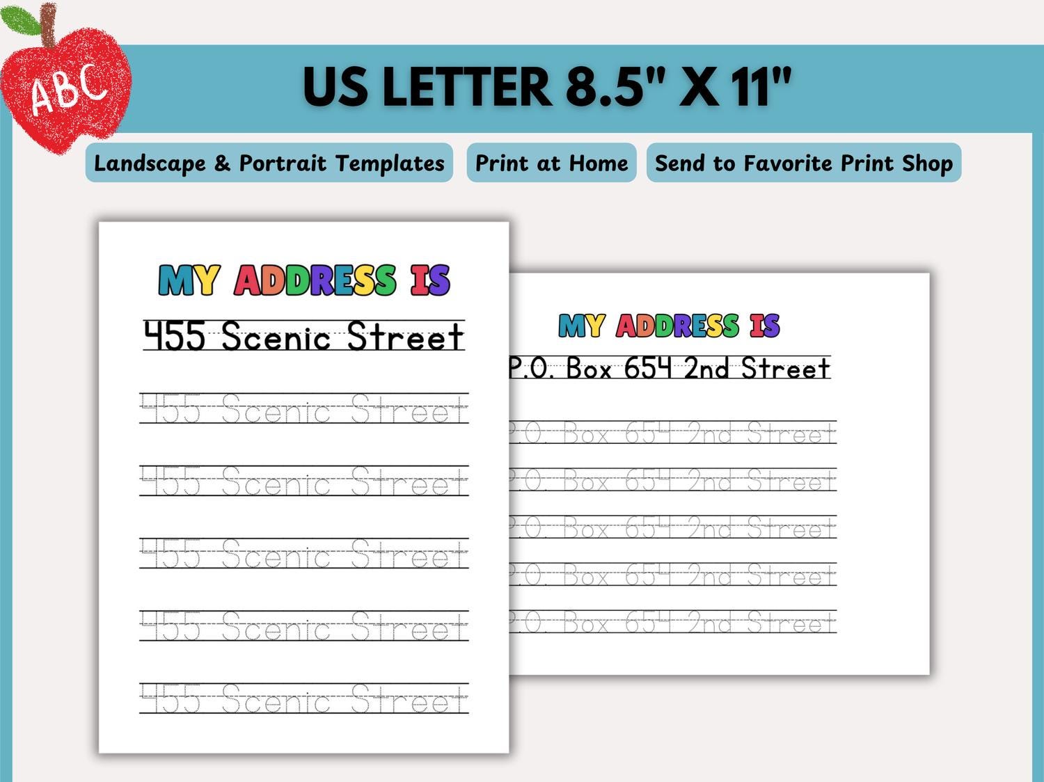 Custom Address Tracing Worksheet Personalized Handwriting Pre-k ...