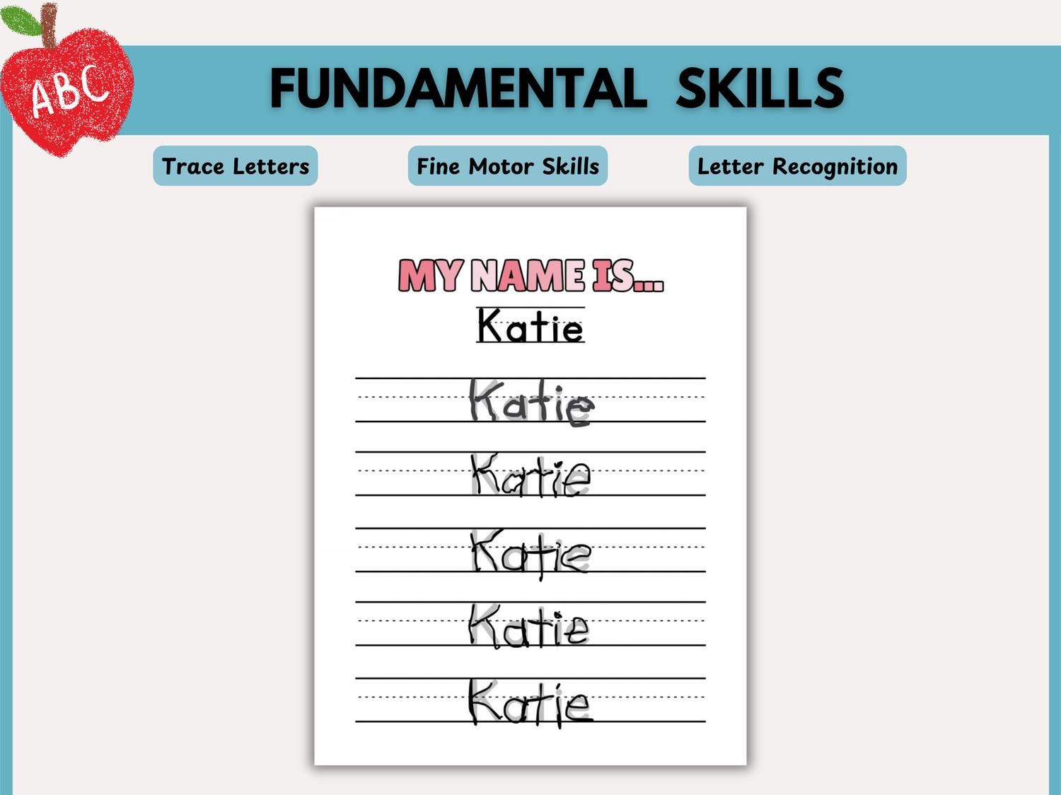 Custom Name Tracing Worksheet Personalized Handwriting Pre-k Preschool ...