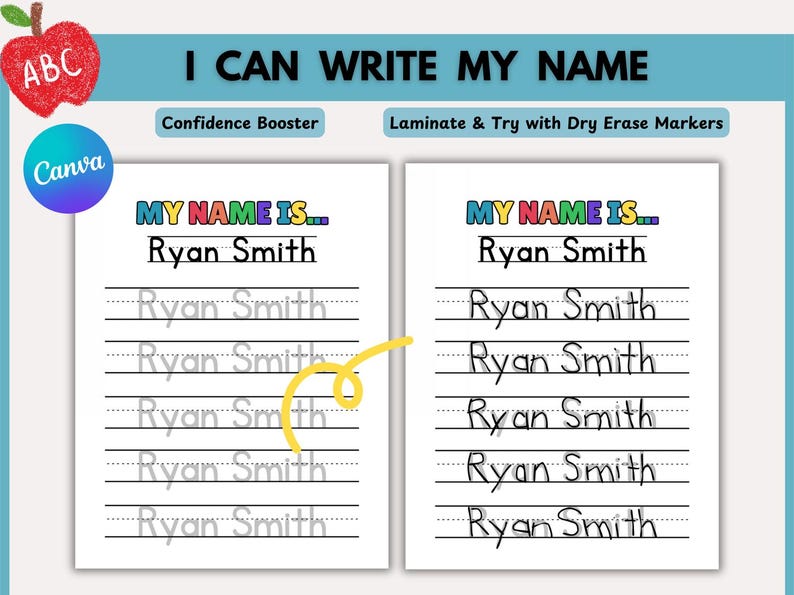 Custom Name Tracing Worksheet Personalized Handwriting Pre-k Preschool ...