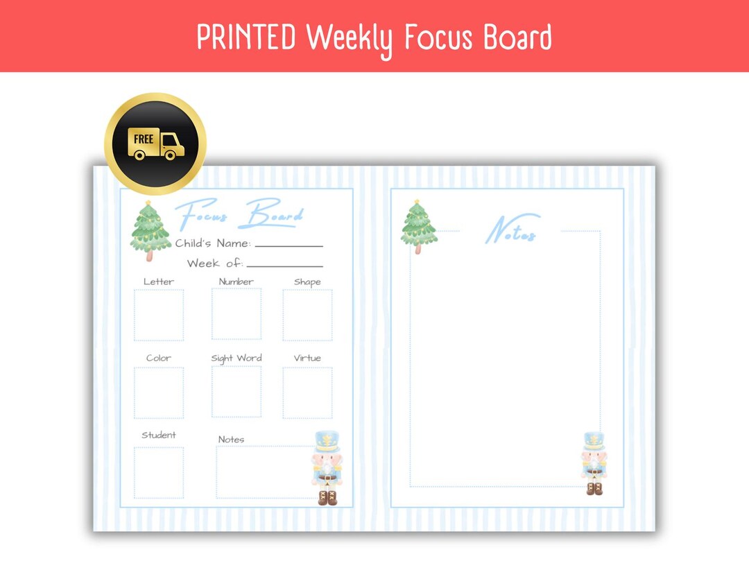 Focus Board, Kindergarten School Print, Homeschool Organizer, Learning ...