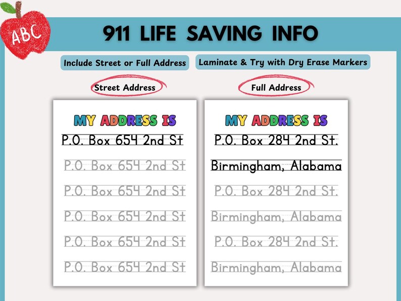 Custom Address Tracing Worksheet Personalized Handwriting Pre-k ...
