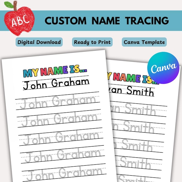 Pre K Name Tracing - Etsy
