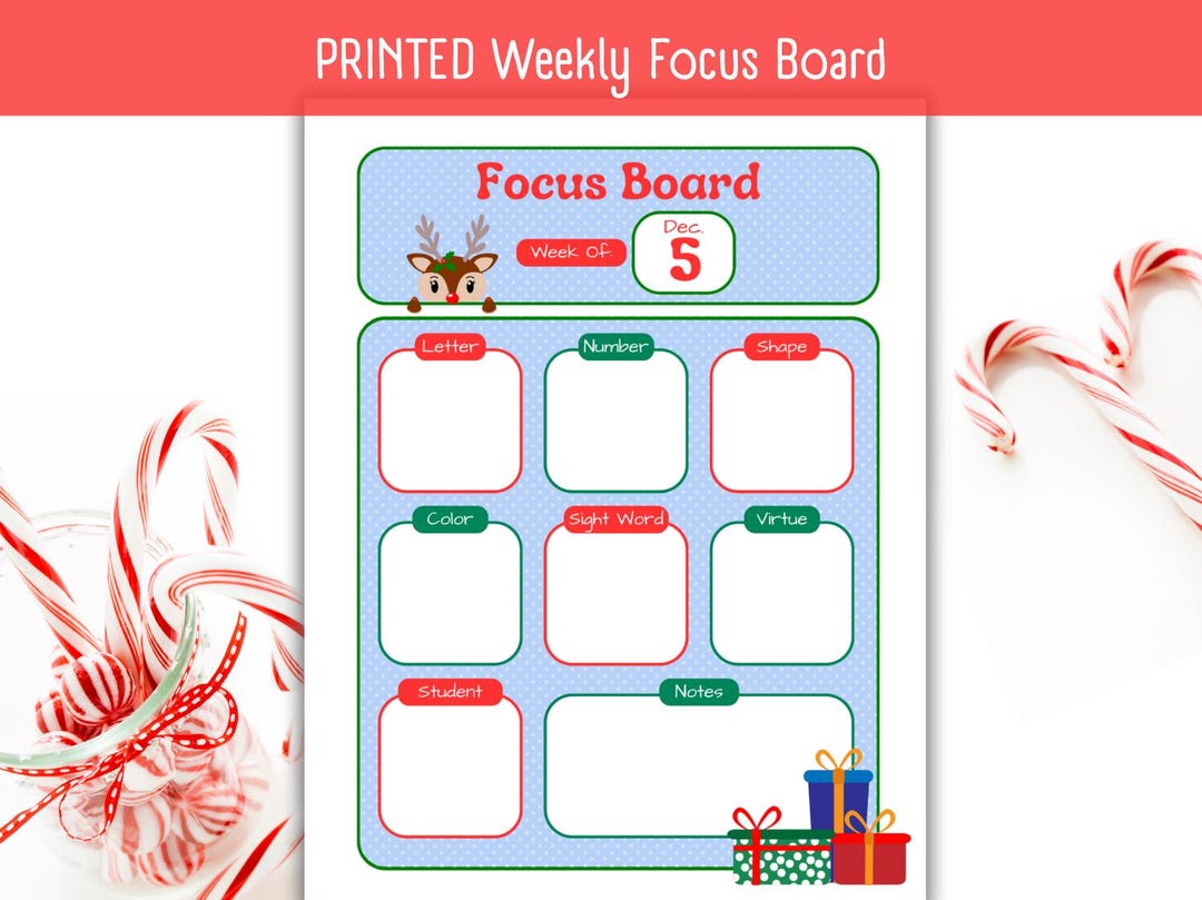 Focus Board, Kindergarten School Print, Homeschool Organizer, Learning ...