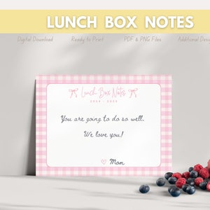 Printable Lunch Box Note Cards for Kids, Ready-to-print Lunchbox ...