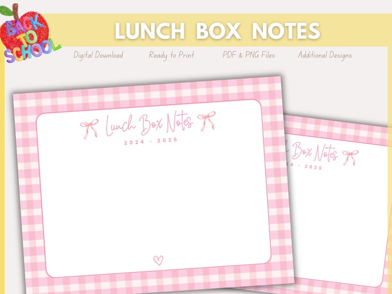 Printable Lunch Box Note Cards for Kids, Ready-to-print Lunchbox ...