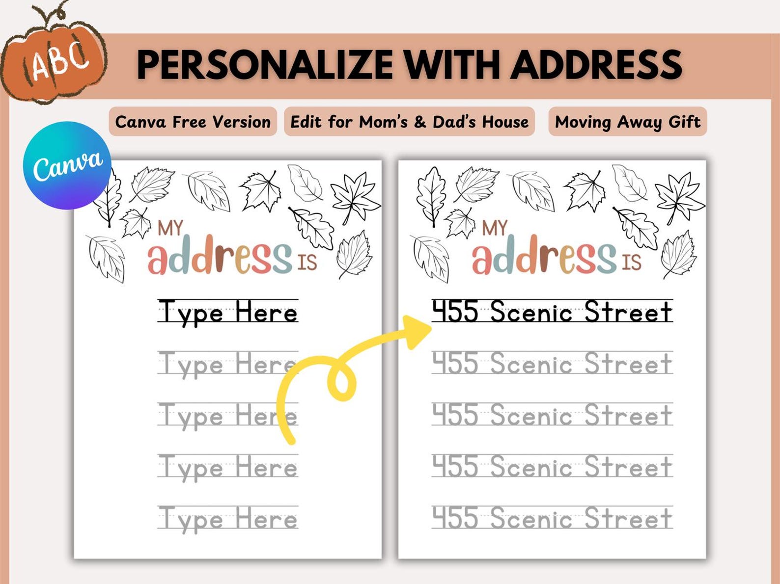 Custom Address Tracing Worksheet Personalized Handwriting Pre-k ...