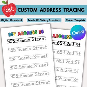 Custom Address Tracing Worksheet Personalized Handwriting Pre-k ...