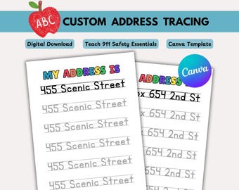 Custom Address Tracing Worksheet Personalized Handwriting Pre-k ...