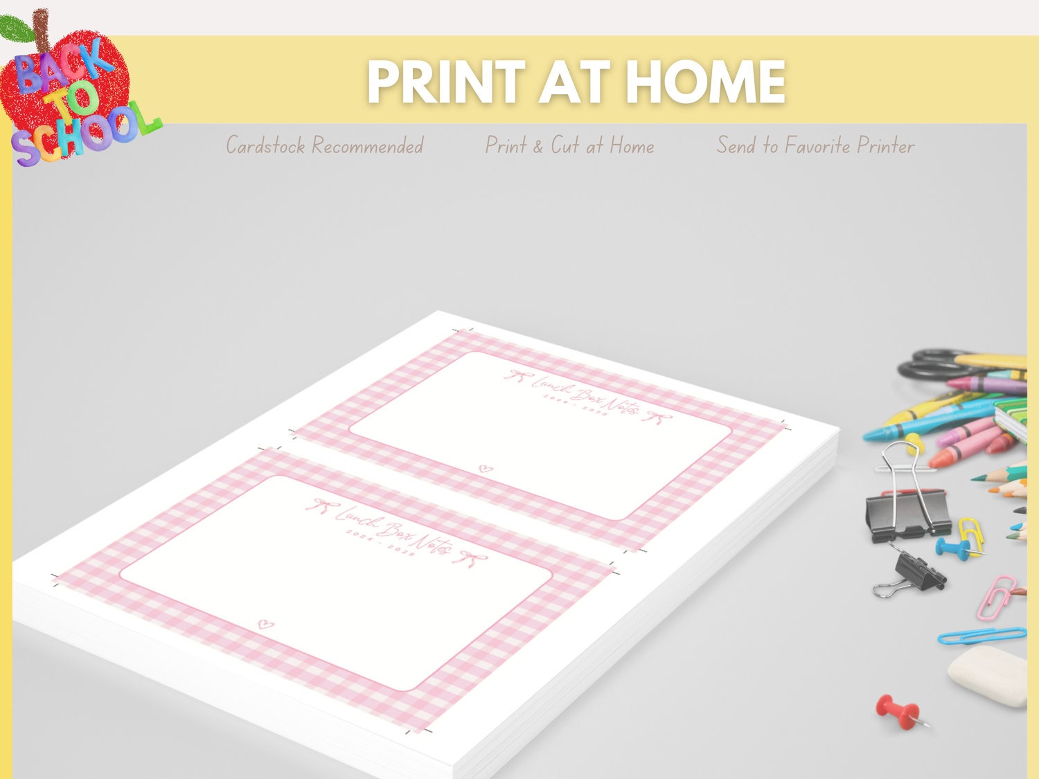 Printable Lunch Box Note Cards for Kids, Ready-to-print Lunchbox ...