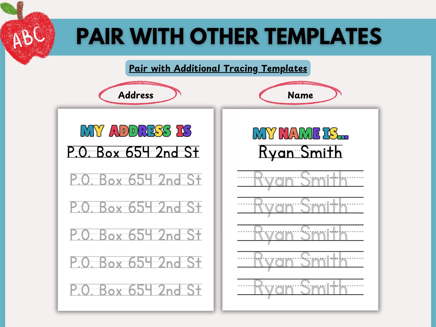 Custom Address Tracing Worksheet Personalized Handwriting Pre-k ...
