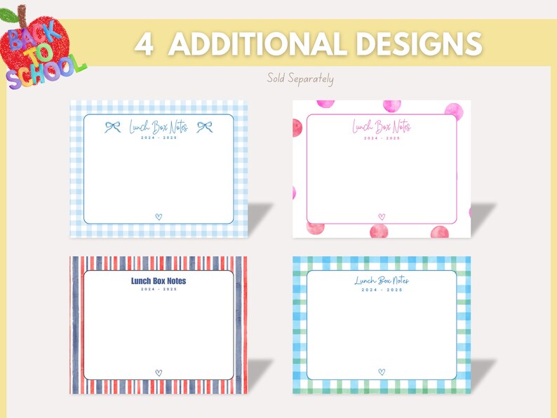 Printable Lunch Box Note Cards for Kids, Ready-to-print Lunchbox ...