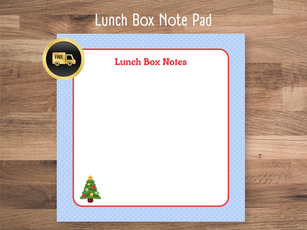PRINTED Lunch Box Notes for Kids, Christmas Lunch Card, Lunch Note Card ...