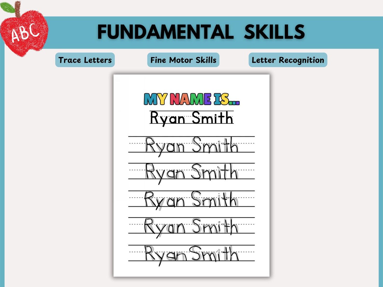 Custom Name Tracing Worksheet Personalized Handwriting Pre-k Preschool ...