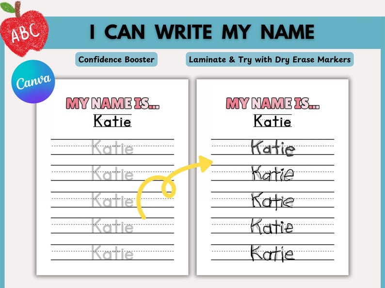 Custom Name Tracing Worksheet Personalized Handwriting Pre-k Preschool ...