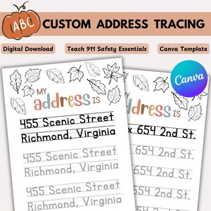 Custom Address Tracing Worksheet Personalized Handwriting Pre-k ...