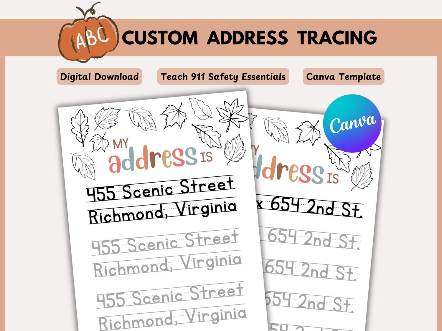 Custom Address Tracing Worksheet Personalized Handwriting Pre-k ...