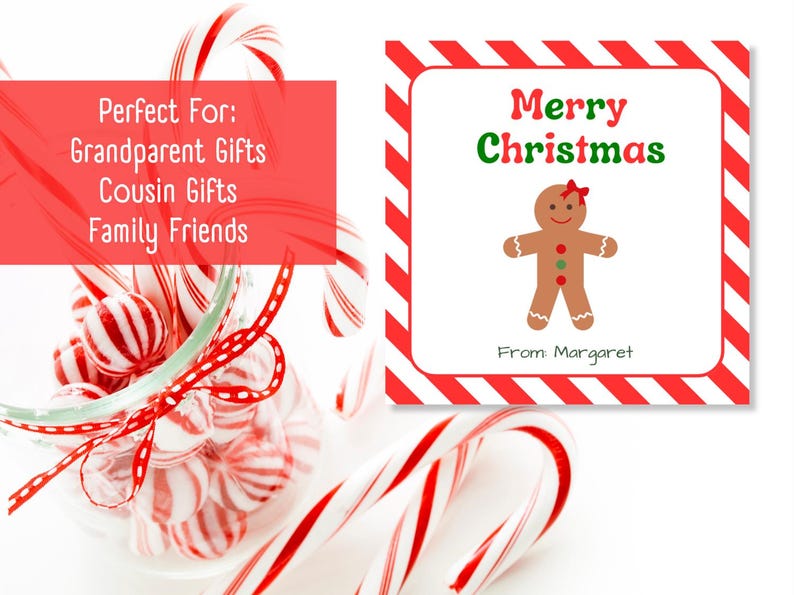 PRINTED Christmas Gift Tags for Kids, Holiday Gift Tag With Name ...