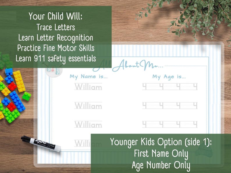 Custom Name Tracing Worksheet Personalized Handwriting Pre-k Preschool ...