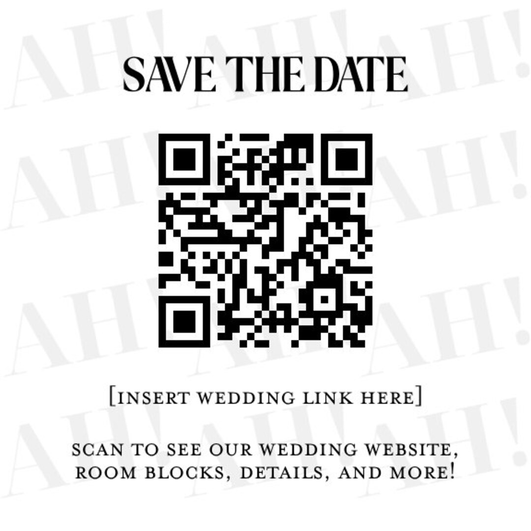 Custom Design for Save the Dates QR Code Attachment - Wedding ...