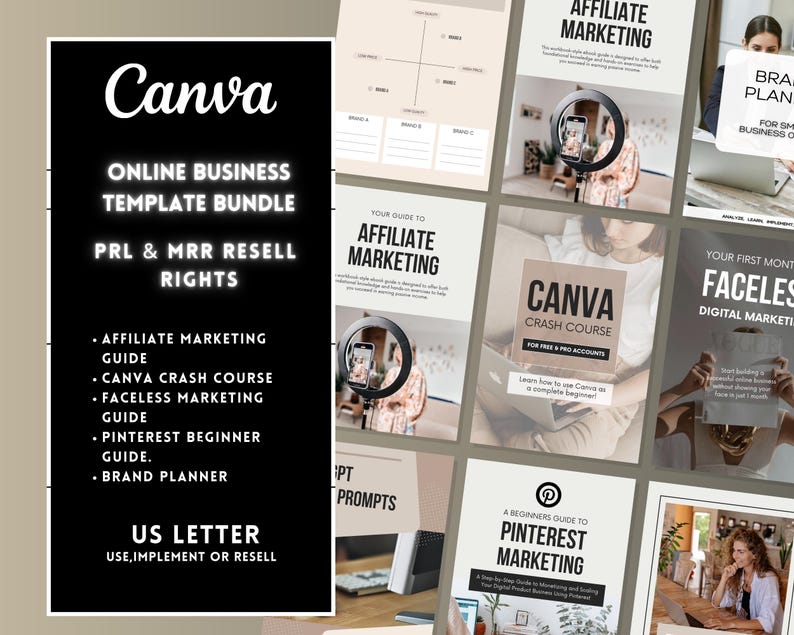 Digital Product Bundle PRL MRR Canva Editable Small Business Ebooks ...