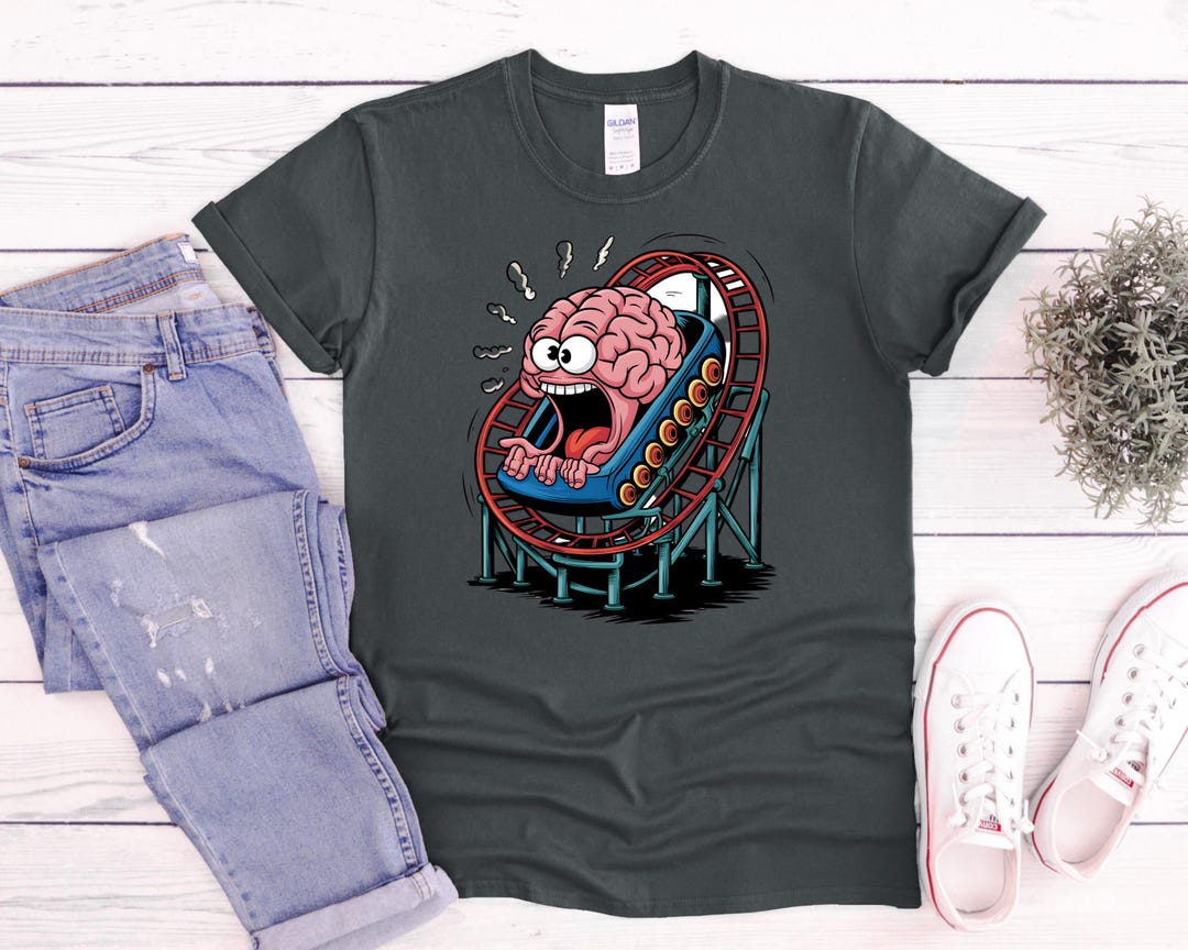Funny Brain Roller Coaster T-shirt Funny Roller Coaster Shirt Wellness ...