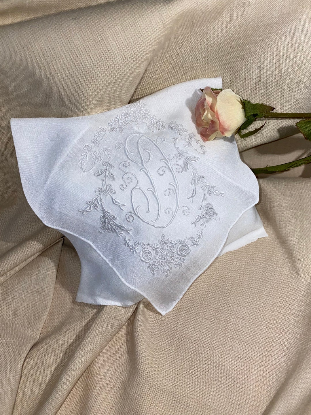 Lavender Sachet Made From a Vintage Initial D Handkerchief Bridal ...