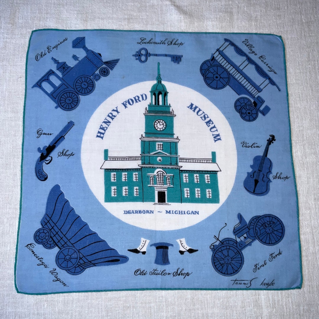 Tammis Keefe Designer Henry Ford Handkerchief With Slight Flaws - Etsy
