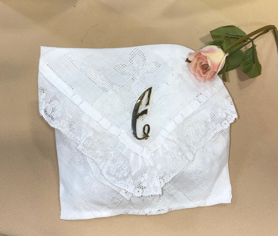 Lavender Sachet with Initial E Removable Brooch Bridal Wedding ...