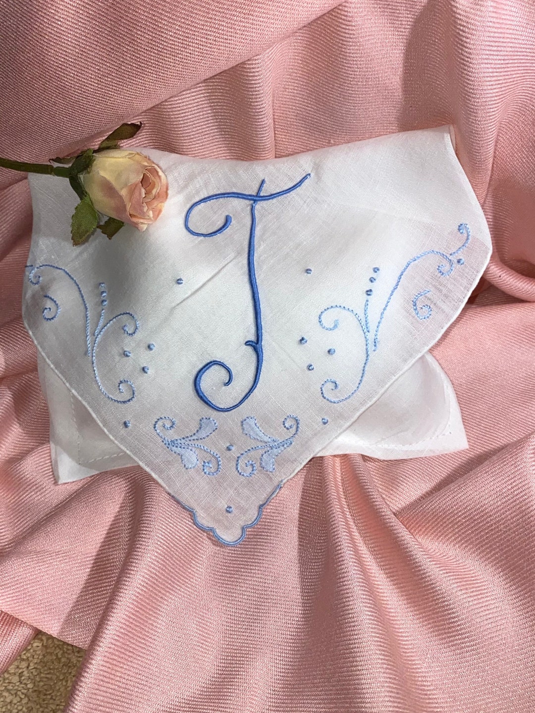 Sachet Made From a Something Blue Vintage Initial T Handkerchief Bridal ...