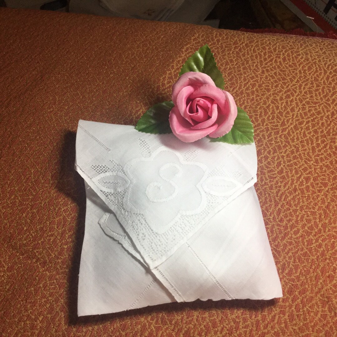 Handmade Sachet Made From an Antique Initial S Handkerchief Bridal ...