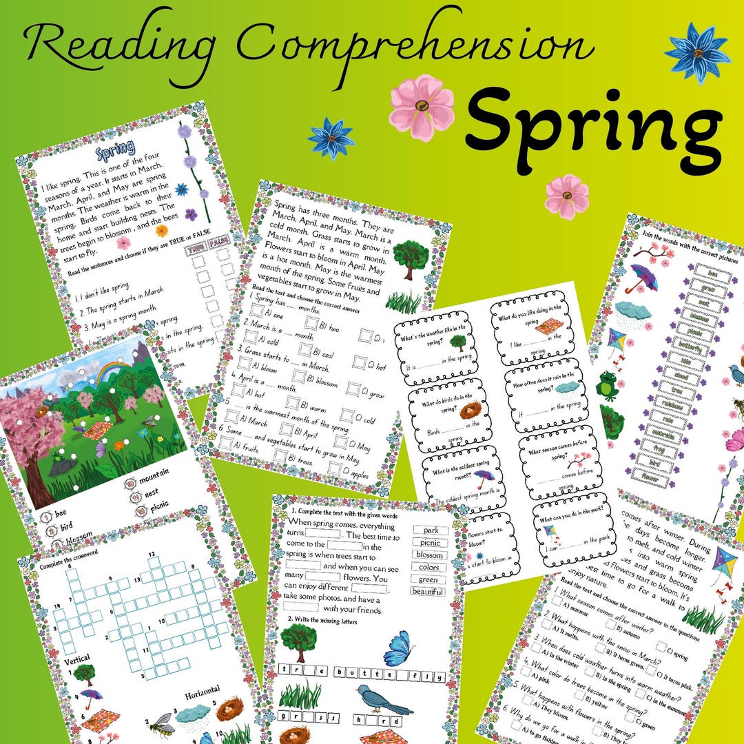 Reading Comprehension Texts for Kids - Spring (A1) - Etsy