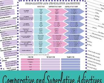 Comparative and Superlative Adjectives - Grammar Worksheets With ...