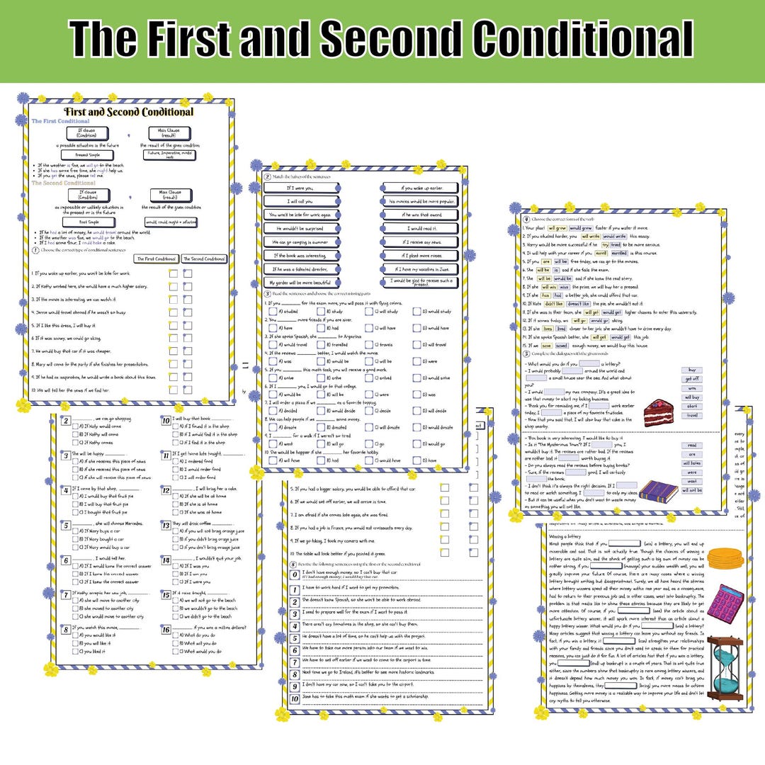 The First and the Second Conditional - Worksheets - Etsy