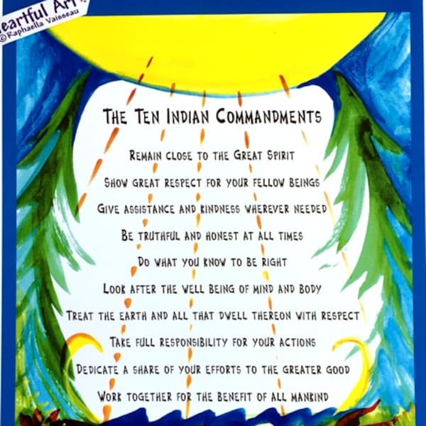 Indian Commandments - Etsy