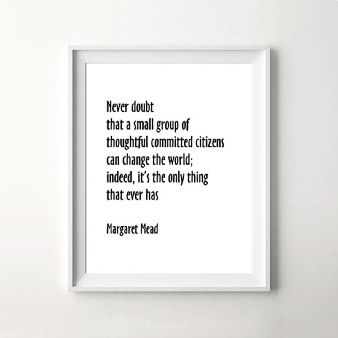 Printable NEVER Doubt Inspirational Quote MARGARET MEAD - Etsy