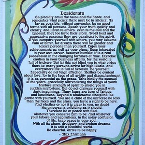 DESIDERATA 8x11 MAX EHRMANN Poster Inspirational Wisdom Quote ...