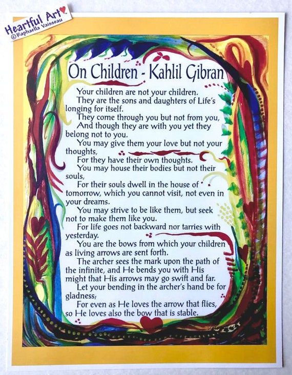 Home & Living Literary Prints The Prophet Kahlil Gibran Poem On ...
