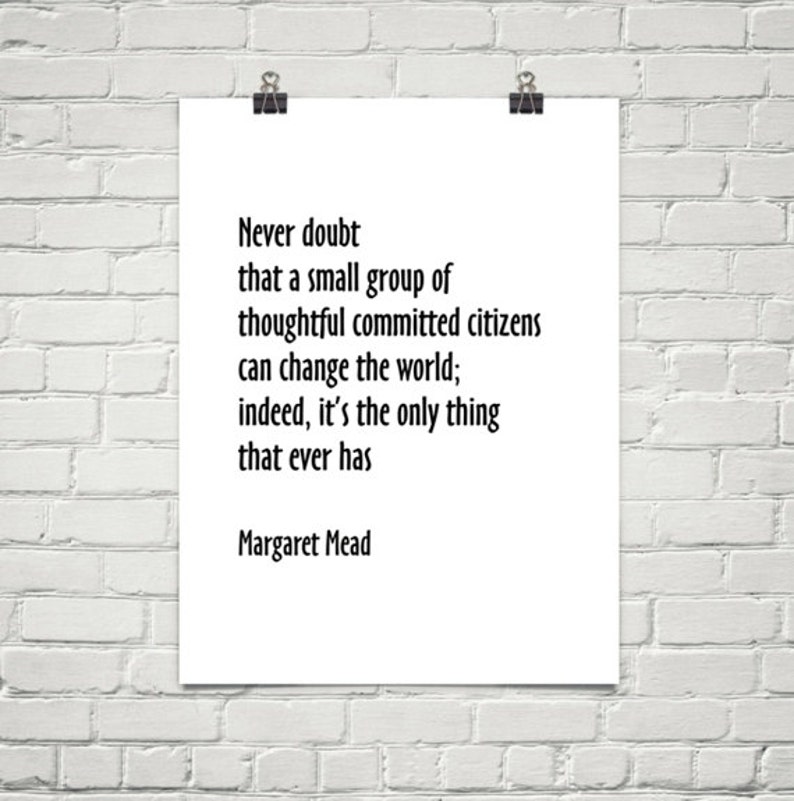 Printable NEVER Doubt Inspirational Quote MARGARET MEAD - Etsy