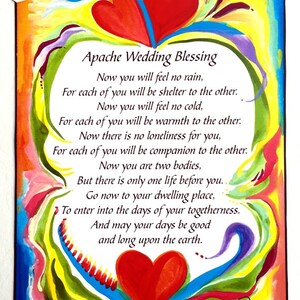 APACHE WEDDING BLESSING 5x7 Inspirational Poster Bride Groom | Etsy
