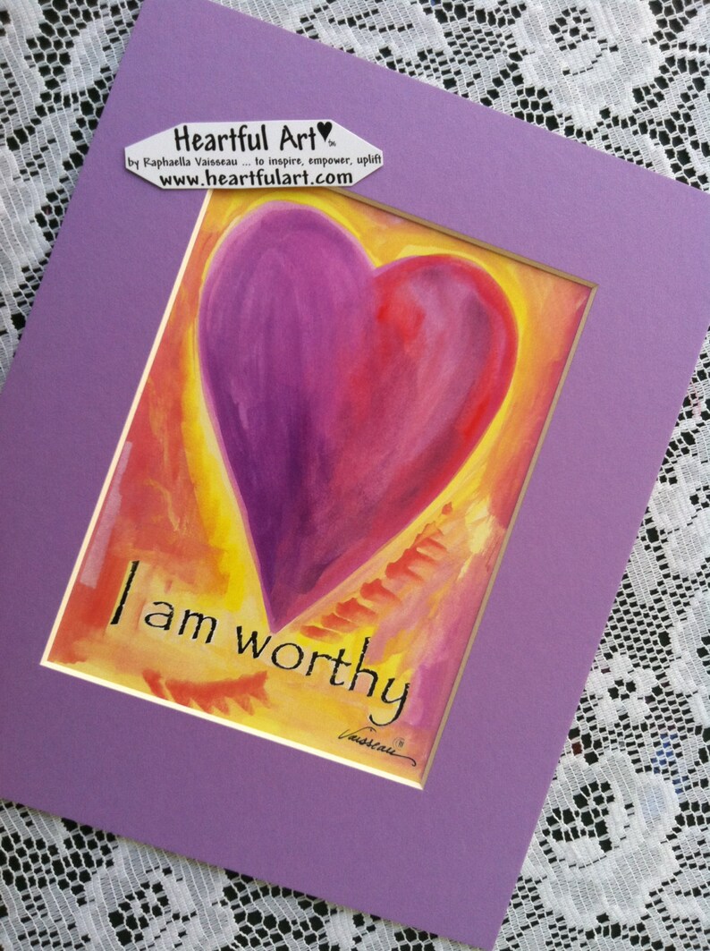 I Am WORTHY AFFIRMATION 8x10 Inspirational Quote Motivational Print ...