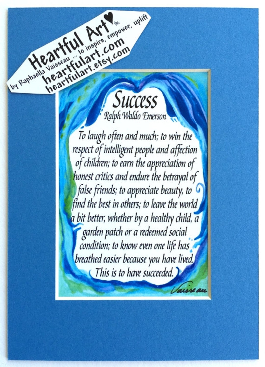 EMERSON SUCCESS 5x7 Inspirational Quote Motivational Print Parents ...